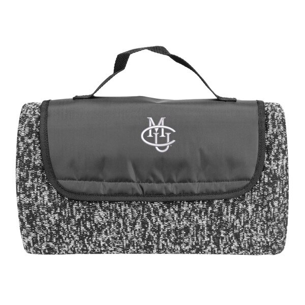 MCM Heathered Fold Up Blanket w/CMU Interlocking Logo | The Maverick Store