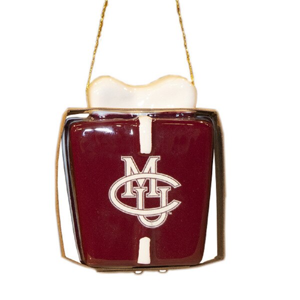 CMU Logo Package Ornament, Burgundy | The Maverick Store
